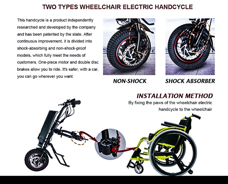 Handcycle Attachment Powers Manual Wheelchairs Electrically - TechAcute