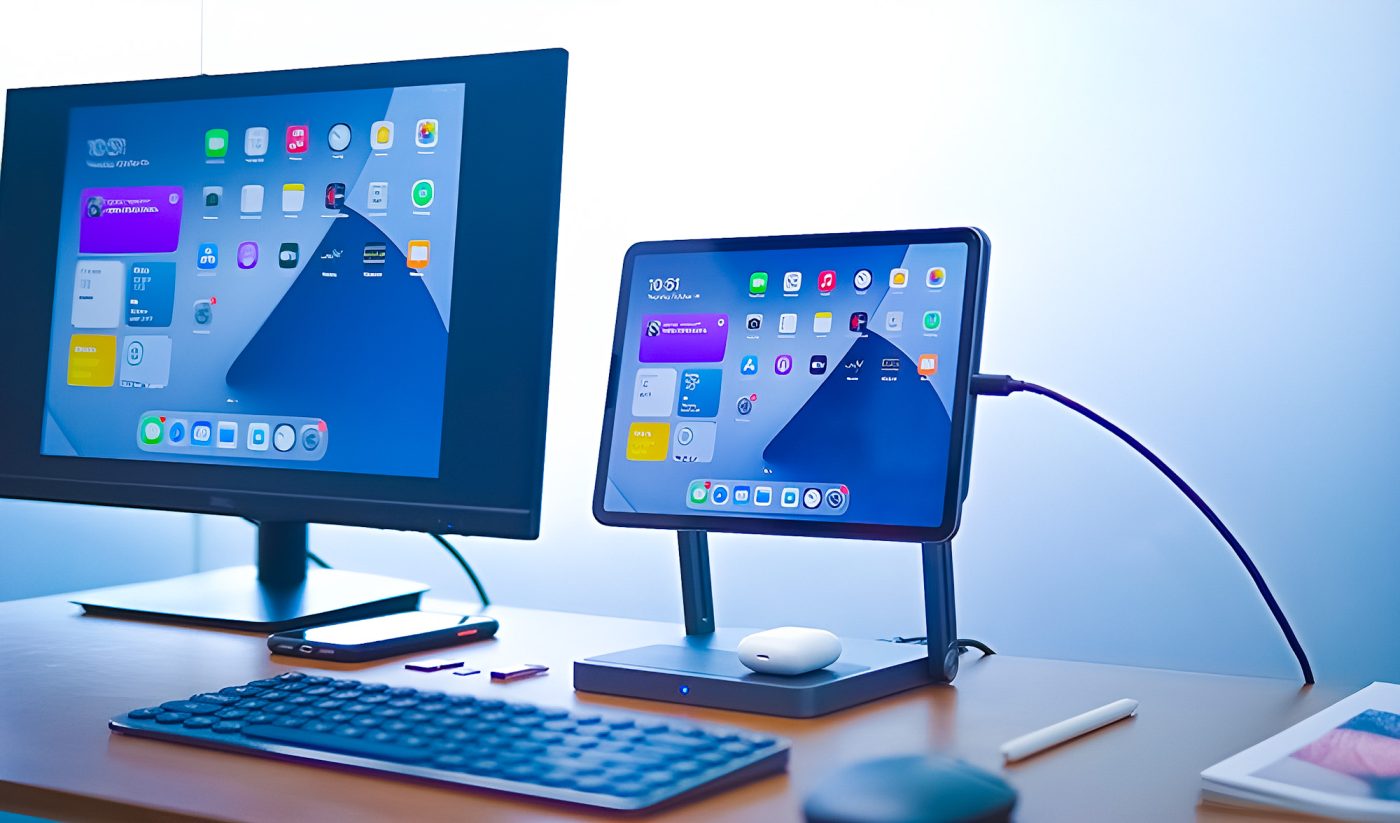 Put Your iPad on the Kolude Multi-Port and Wireless Charge Stand